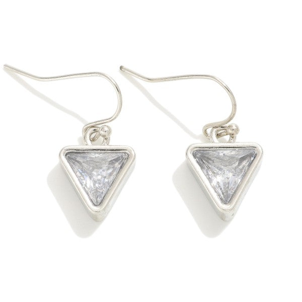 Simple Rhinestone Triangle Drop Earrings – Harp & Sole Boutique